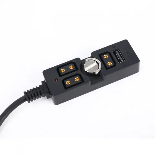ZZ20 0.5-2m Coiled Male D-TAP to 3 Port Female D-Tap with USB-A 2.0 ...