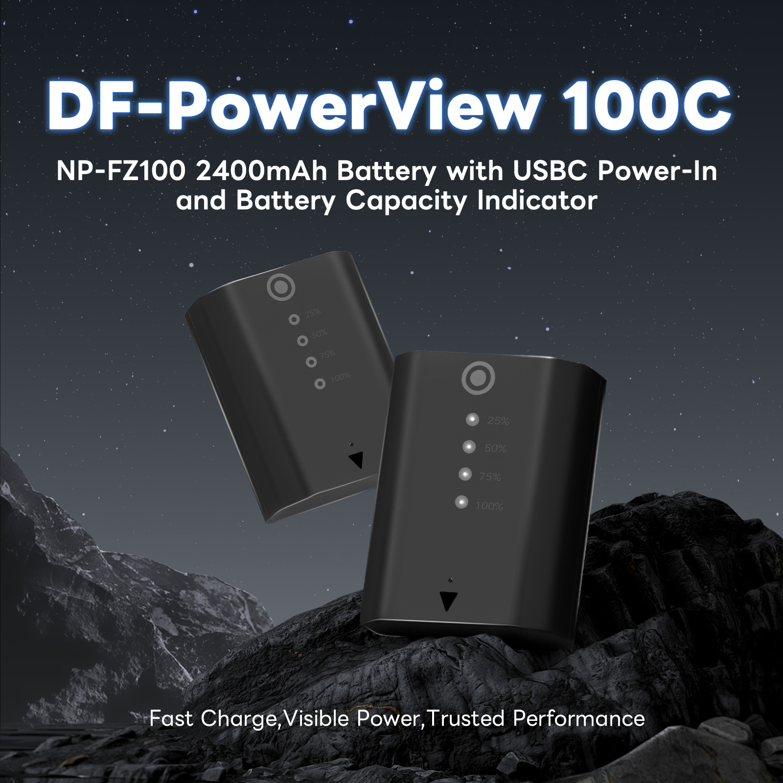 DF-PowerView100C Sony NP-FZ100 2600mAh Battery with USBC Power-Inand ...